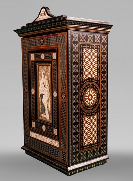 C. GASPARINI, Inlaid Wall Cabinet Decorated With A Virgin And Child ...