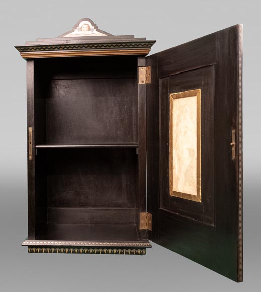 C. GASPARINI, Inlaid Wall Cabinet Decorated With A Virgin And Child ...