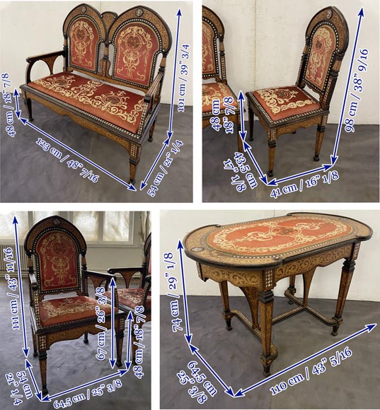 Orientalist living room furniture set - Antique Dining Room Sets