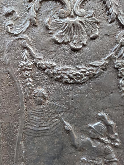 Plaque de cheminée représentant le mythe d'Athena et Arachné - Plaques ...