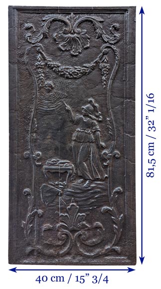 Plaque de cheminée représentant le mythe d'Athena et Arachné - Plaques ...