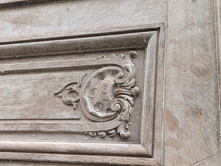 Napoleon III-style oak double door with shell decoration - Doors