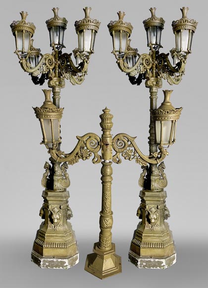 Set of Napoleon III-style floor lamps - Garden furniture