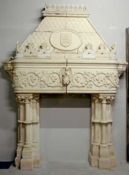 Neo-Renaissance terra cotta chimney piece - Ceramic-iron