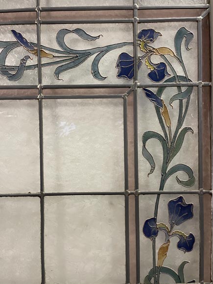 Stained glass windows with plant frieze - Stained glasses
