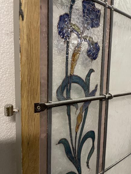 Stained glass windows with plant frieze - Stained glasses