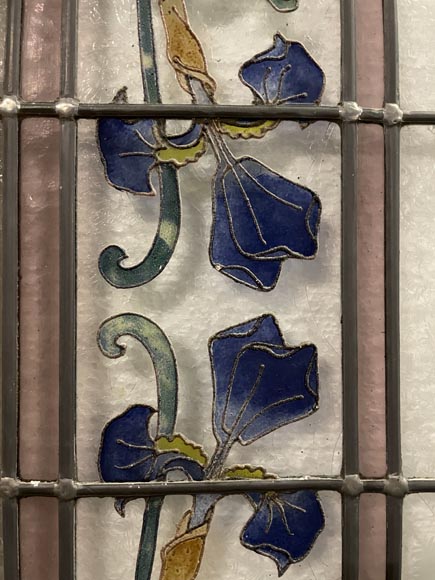 Stained glass windows with plant frieze - Stained glasses