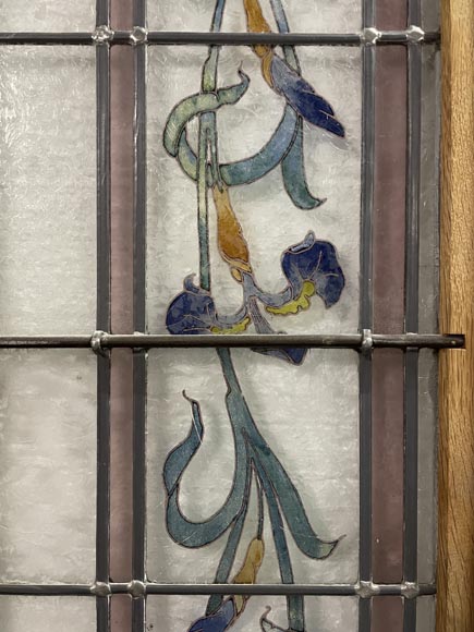 Stained glass windows with plant frieze - Stained glasses