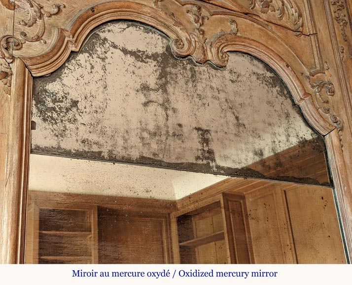 Large overmantel in carved oak wood - Overmantels and mirrors