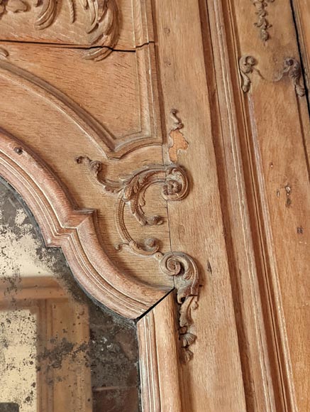 Large overmantel in carved oak wood - Overmantels and mirrors