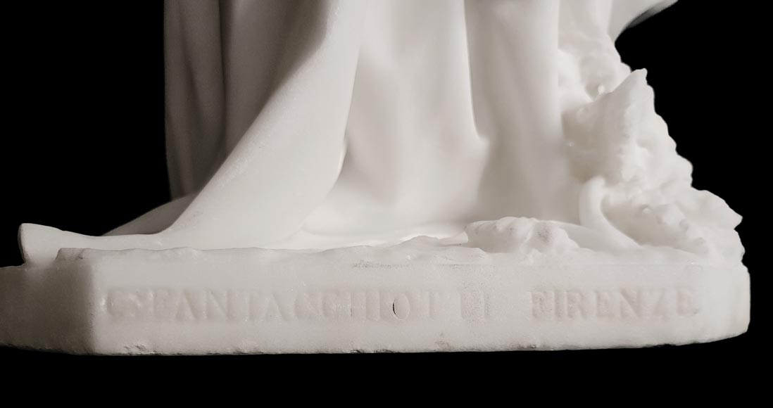Faust and Marguerite, sculpture of a couple in costume, Neo-Renaissance ...