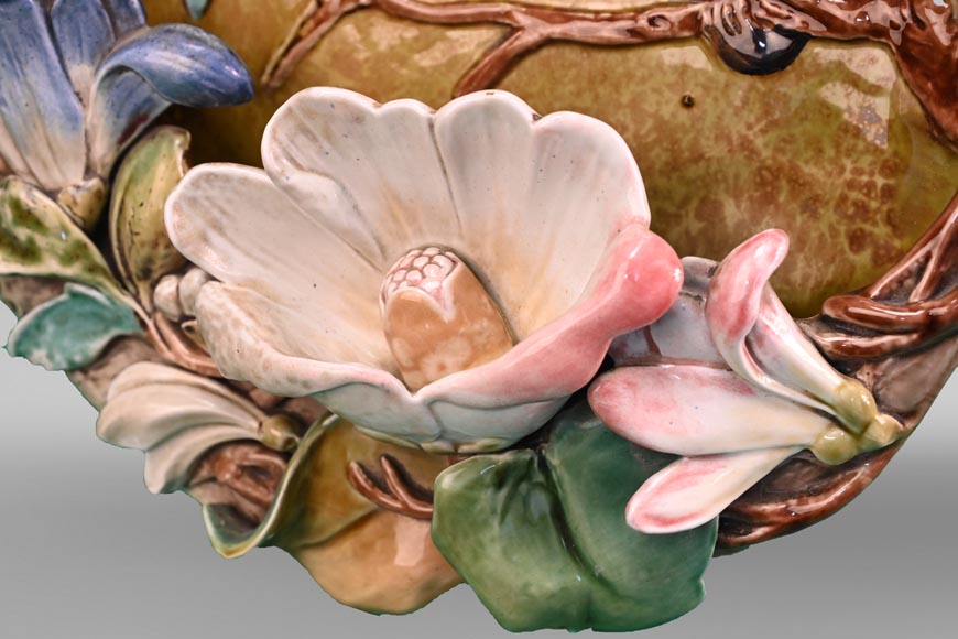 Émile GALLÉ, Ornamental Dish With A Monkey Climbing Among Flowers ...