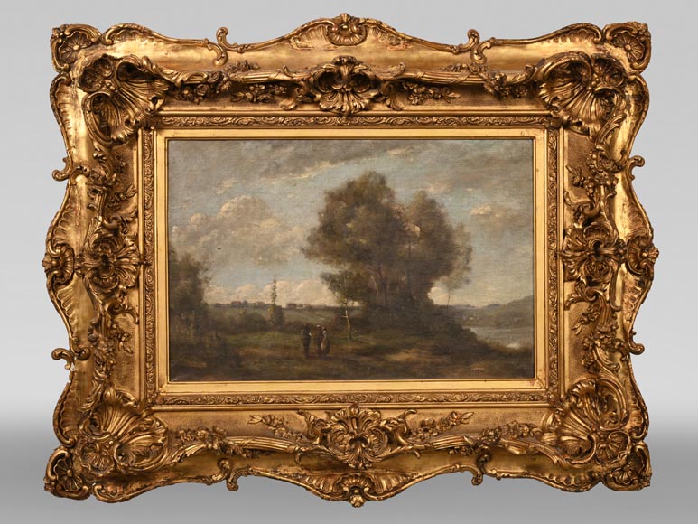 Rococo Painting Landscape French Provence Oil Painting Rustic