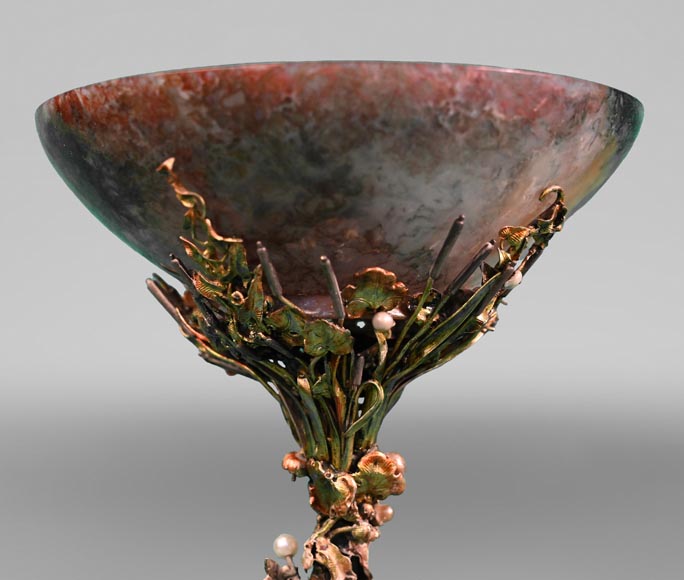 François-Désiré FROMENT-MEURICE, Silver, Agate and Malachite Tazza ...