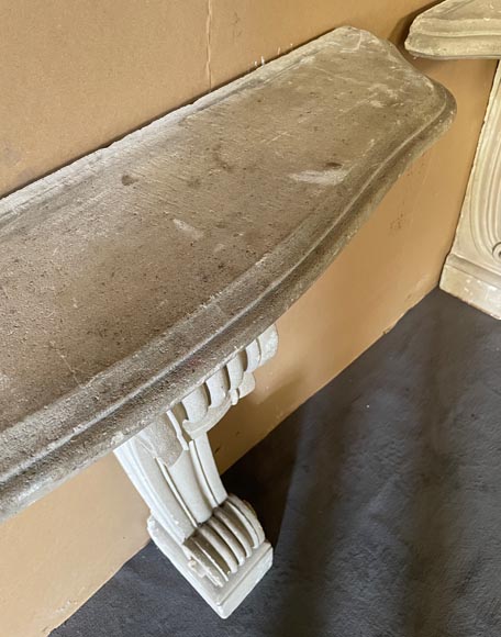 Pair of small stone consoles - Gueridons, Stands, Pedestals, Console