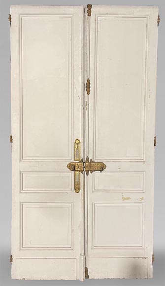 Large moulded double door with gilded Napoleon III lock - Doors