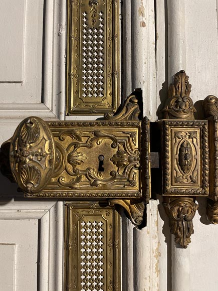Large moulded double door with gilded Napoleon III lock - Doors