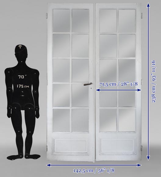 Set of 3 small-paned double doors - Doors