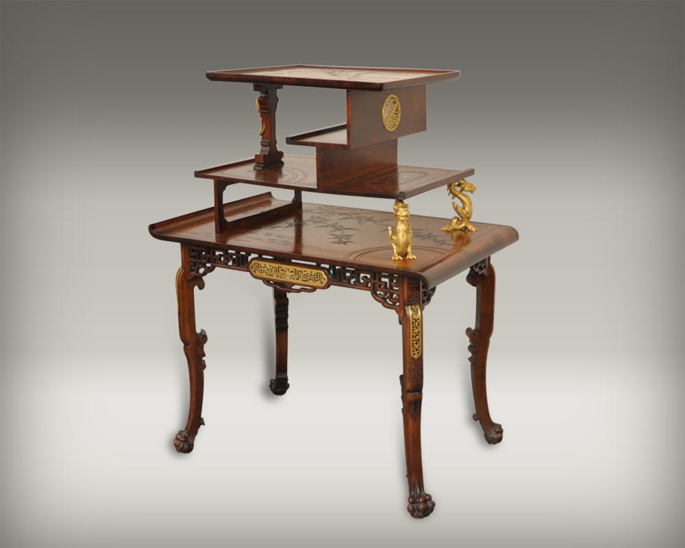 Gabriel VIARDOT (Attrib. to), Japanese table with gilded bronze ...