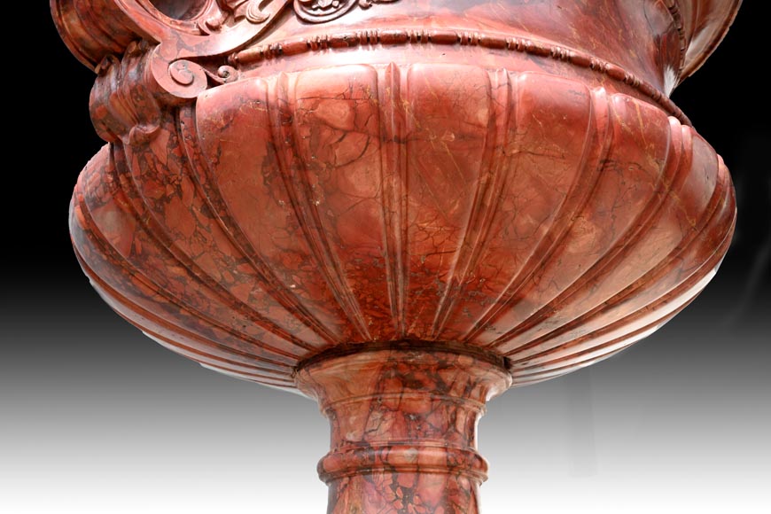 Jules CANTINI, Large Urn in Numidia Red Breccia Marble,second half of ...