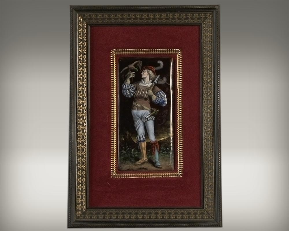 Enameled plate by Soyer "Hunter" - Enamels