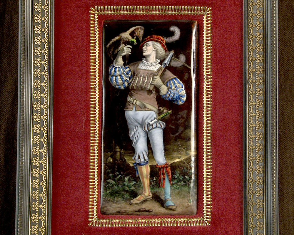 Enameled plate by Soyer "Hunter" - Enamels