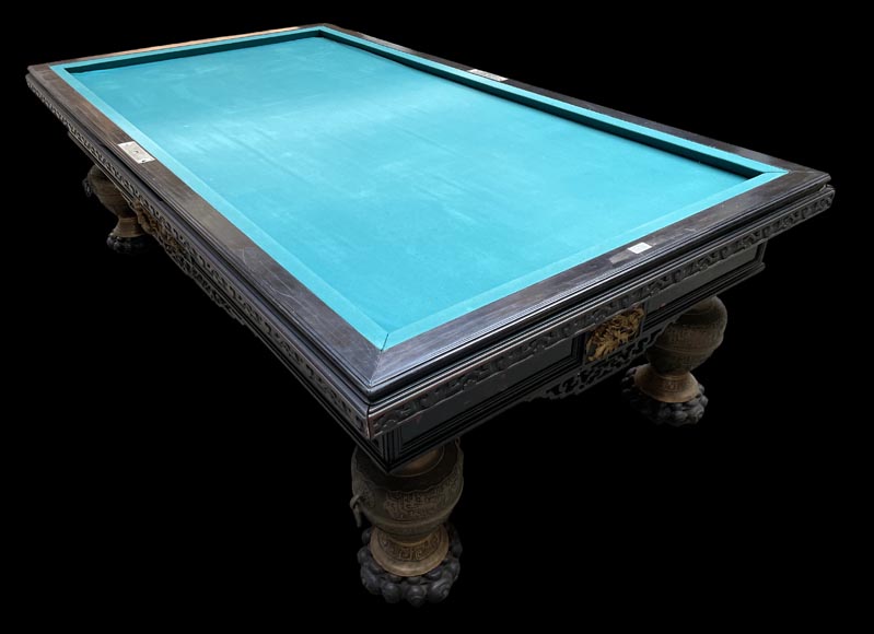 F. GERDERÈS – Japanese-style billiard table in gilded and carved wood ...