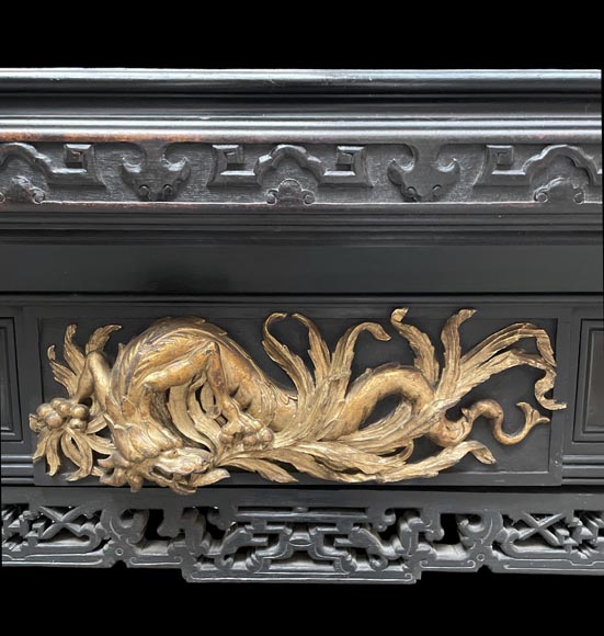 F. GERDERÈS – Japanese-style billiard table in gilded and carved wood ...