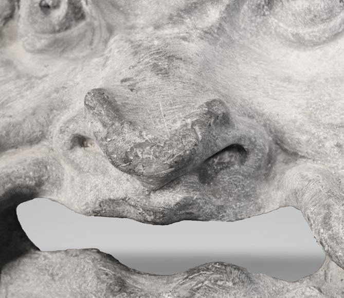 Regence-style lead grotesque fountain mask - Fountains, wells, basins