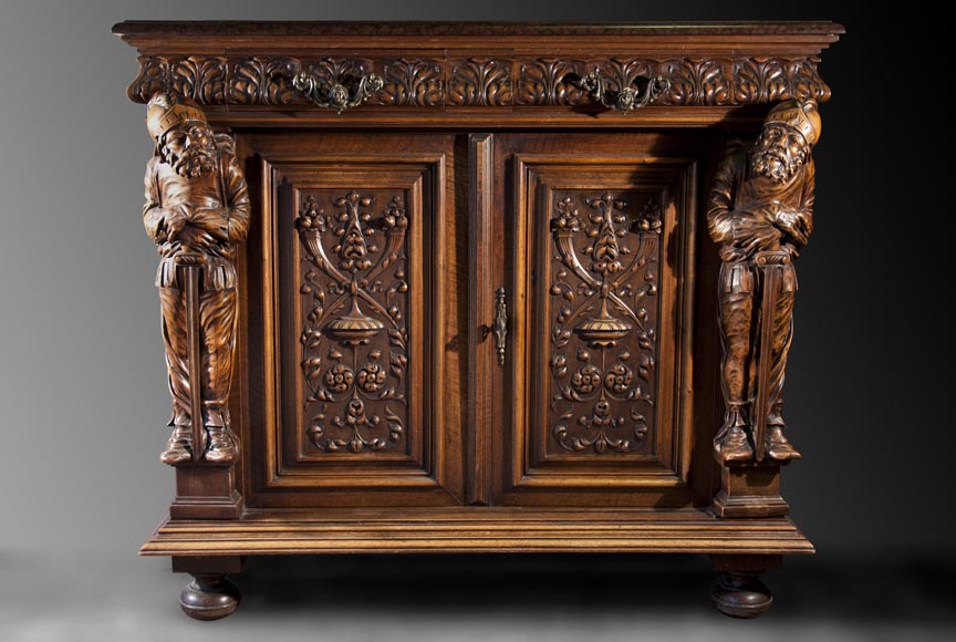 Antique Neo-Renaissance style furniture made out of carved walnut ...