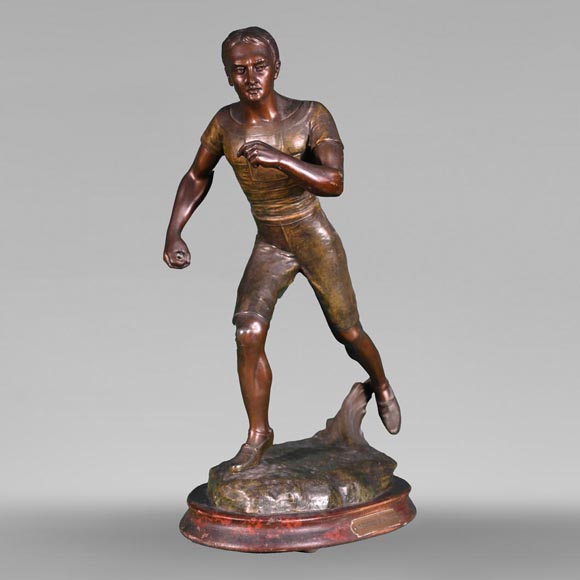 “The Race Winner”, regule statuette with polychrome patina - Sculpture