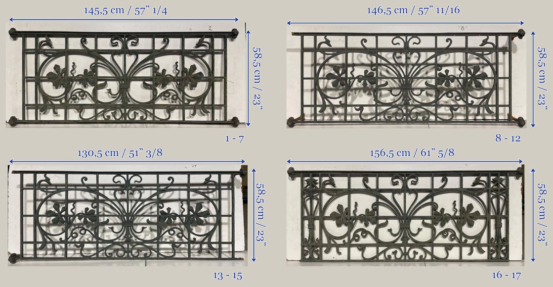 Set of Wrought Iron Window Railings - Monumental and structures