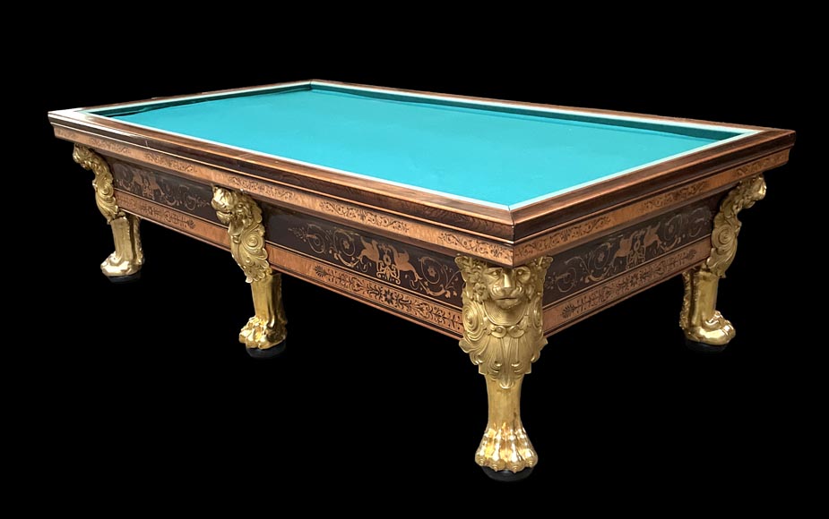 PORET AND PANNETIER, French billiard table in the Louis-Philippe style ...