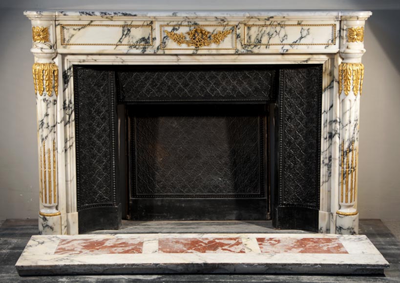 Very beautiful antique Louis XVI style fireplace made out of Panazeau ...