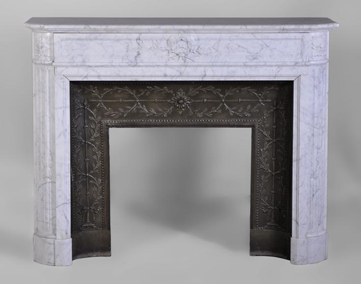 Beautiful antique Louis XVI style fireplace with round corners with its ...
