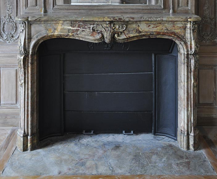 Beautiful antique Louis XV period fireplace in Sarrancolin Ilhet marble ...