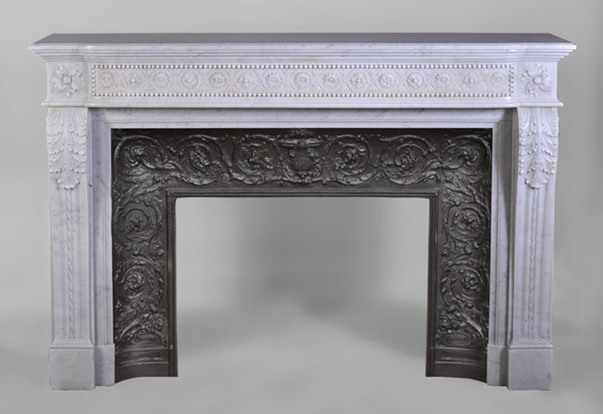 Very beautiful antique Louis XVI style fireplace with flowers ...