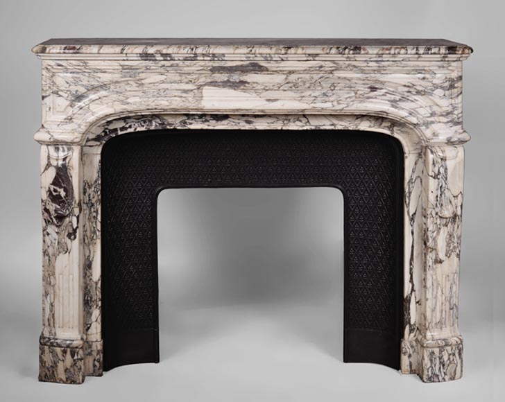 Antique Regence style fireplace in Seravezza Breccia marble, 19th ...