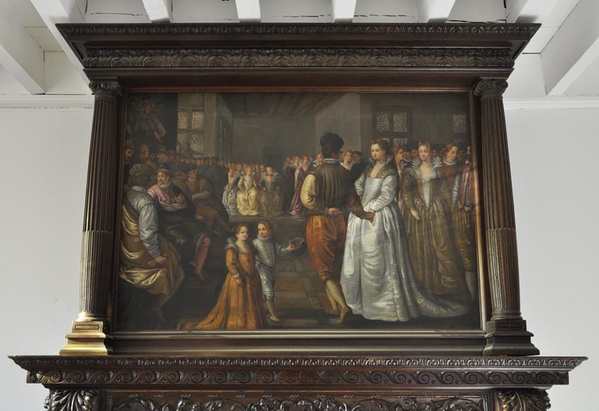 Paiting 17 Century Fireplace Italo Flemish School, 17th Century | A