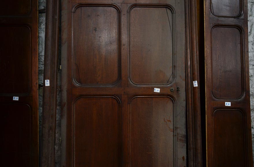 Antique large door in oak with paneled decoration, circa 1900 - Doors