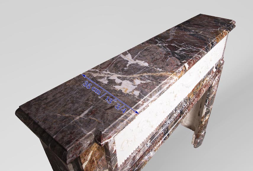 Antique Napoleon III style mantel in Rouge de Rance marble and Statuary ...