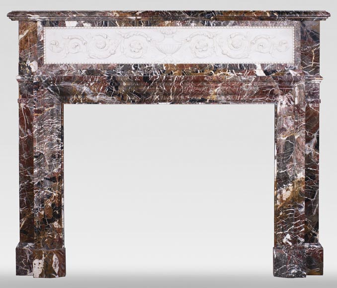 Antique Napoleon III style mantel in Rouge de Rance marble and Statuary ...