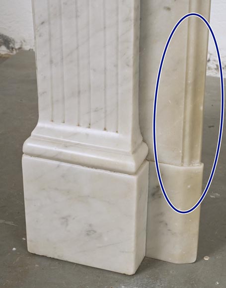 Louis XVI style mantel with carved Carrara marble jambs - Marble