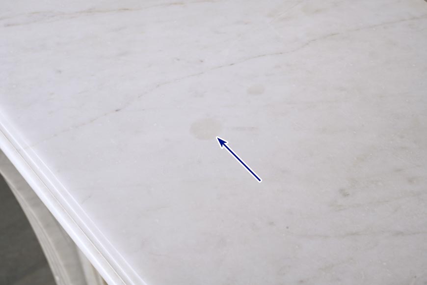 Louis XVI style mantel with carved Carrara marble jambs - Marble