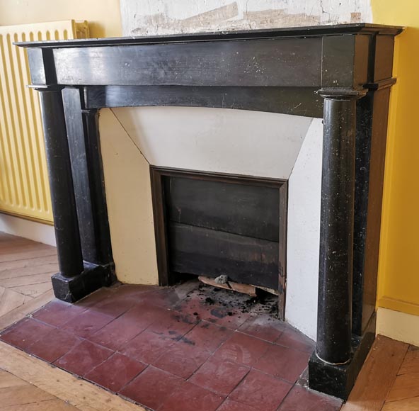 Antique Empire style fireplace with detached columns - Marble