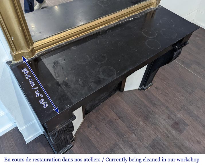 Fine Black marble Modillion mantel - Marble