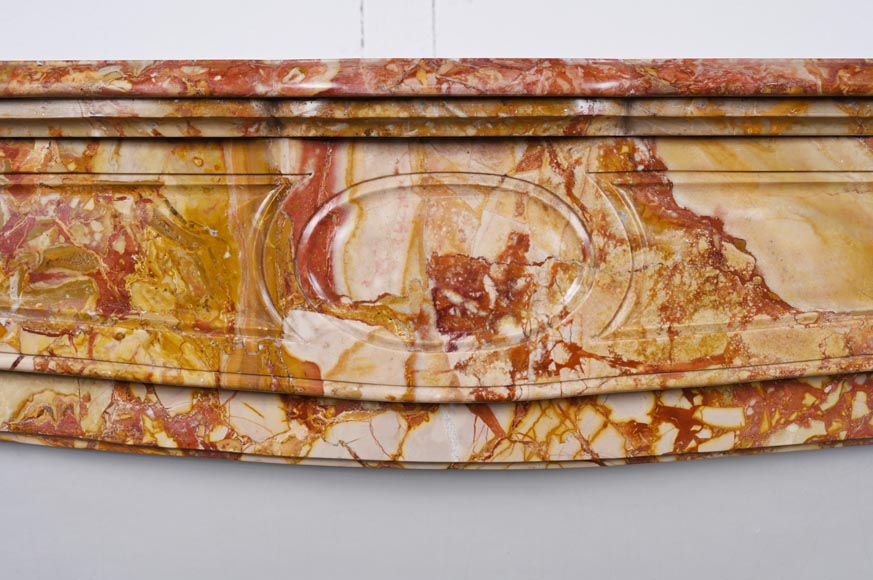 Regence style mantel in red and orange brèché marble - Marble
