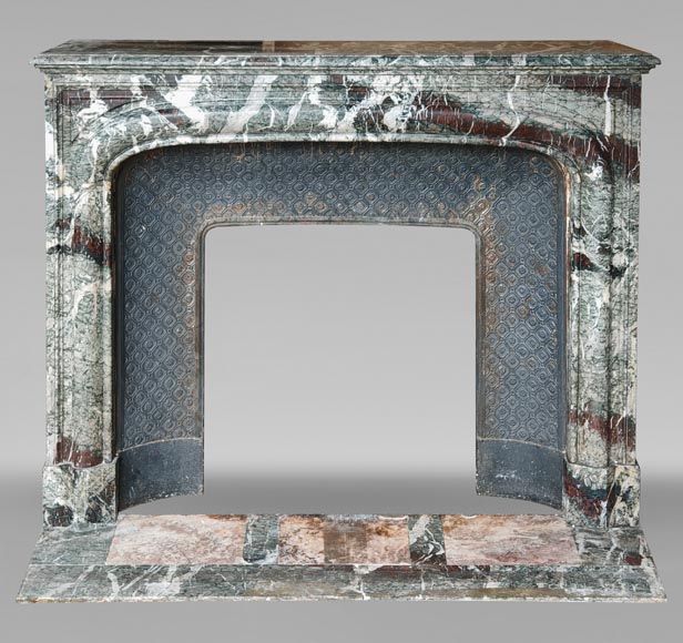 Louis XIV style mantel in banded Campan marble - Marble