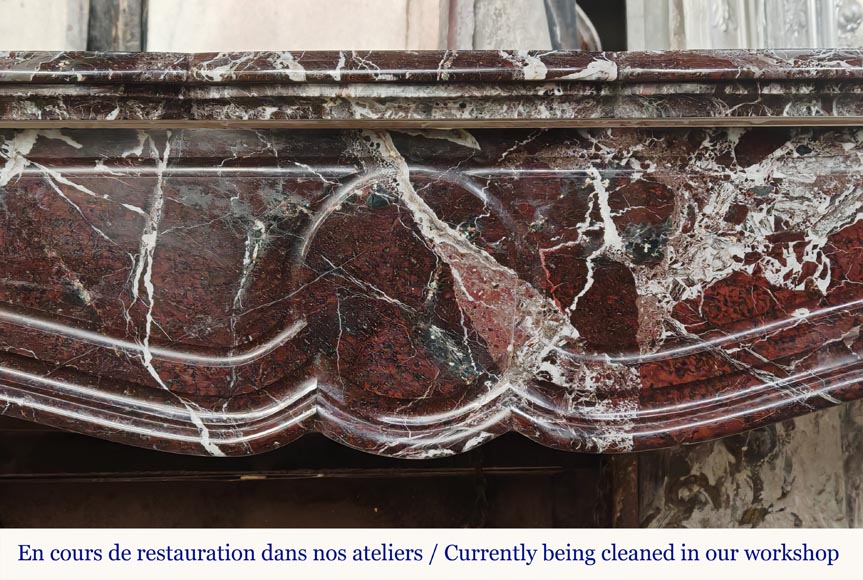 LXV style mantel carved in Levento marble - Marble