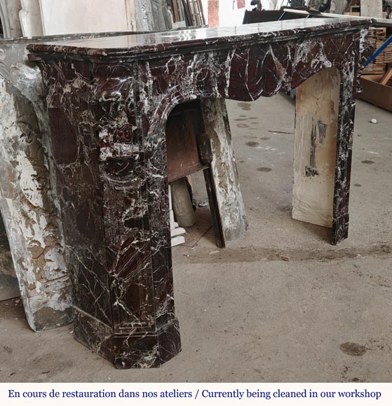 LXV style mantel carved in Levento marble - Marble